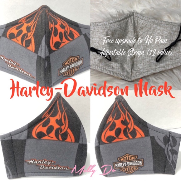Hand Crafted | Accessories | Adult Unisex Harleydavidson Face Mask ...